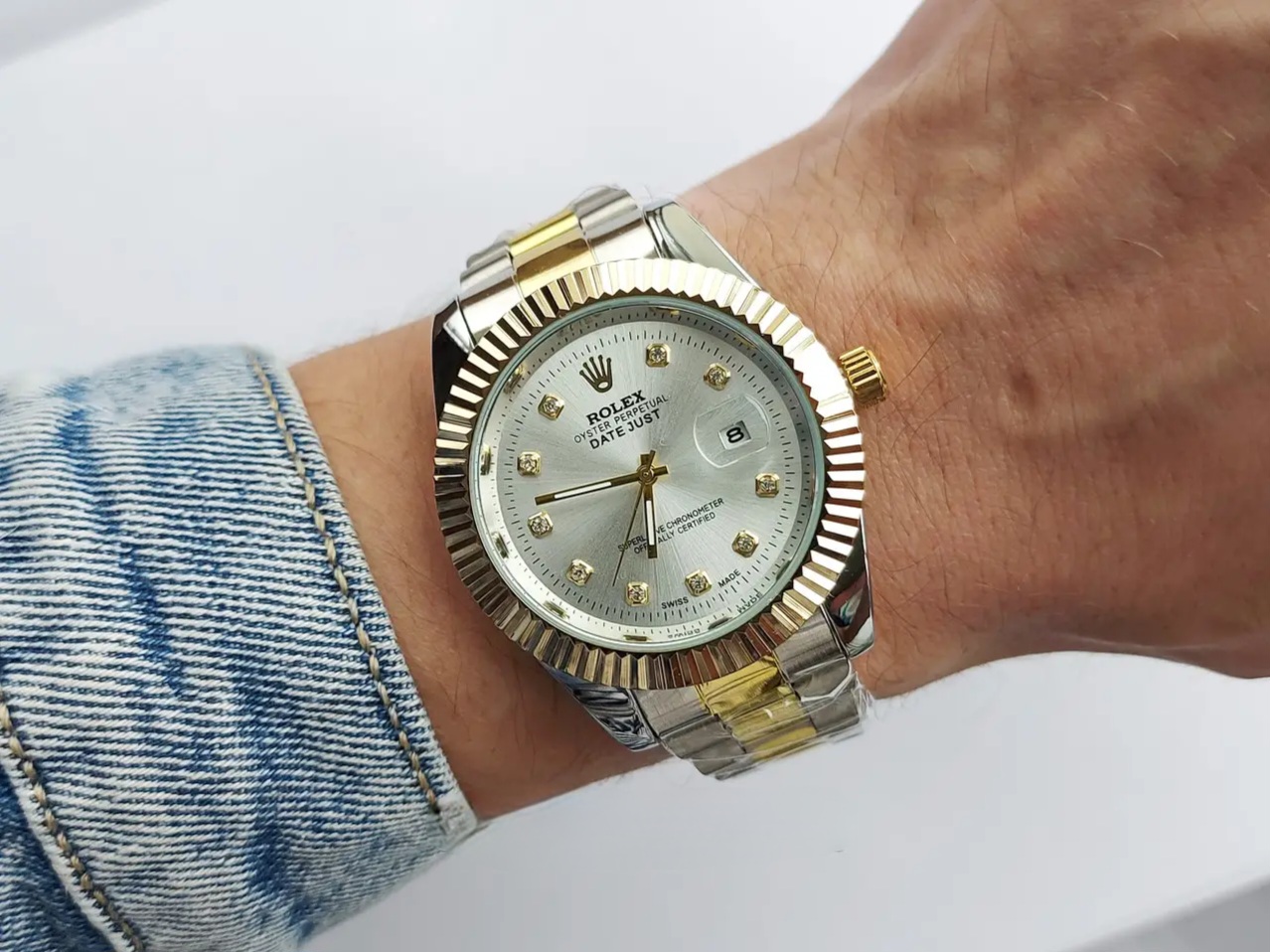 Luxury Two-Tone Rolex Style Watch for Men – Stainless Steel & Gold